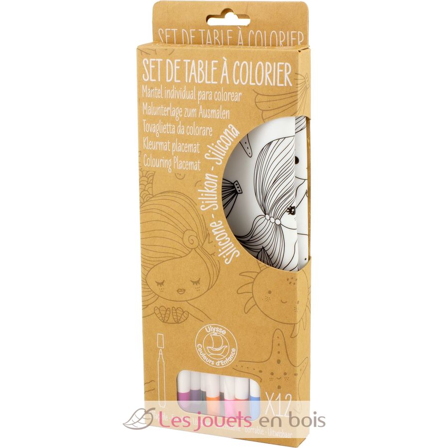 Set de table en silicone à colorier - Sirène - Ulysse Couleurs d'Enfance