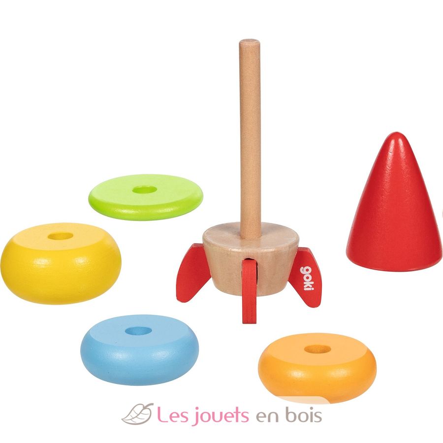 Fusée à empiler - Goki - Dès 2 ans - Les jouets en bois