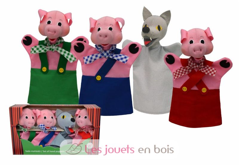 Set 4 Marionnettes à main Trois Petits Cochons - Théâtre de ...