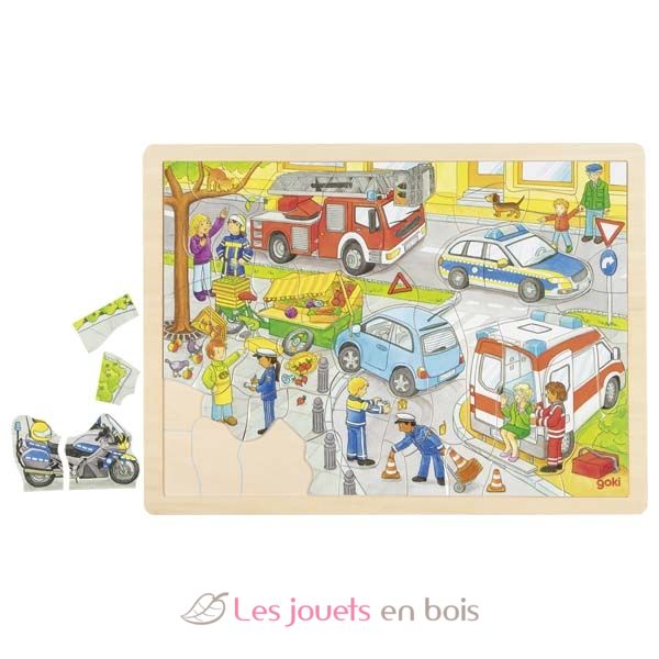 Puzzle Police - Goki - Puzzles Goki en Bois. De 4 à 8 ans