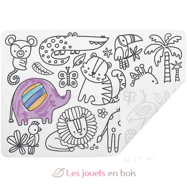 Set de table en silicone à colorier - Savane - Ulysse Couleurs d'Enfance