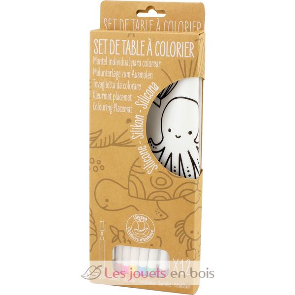 Set de table en silicone à colorier - Océan - Ulysse Couleurs d'Enfance