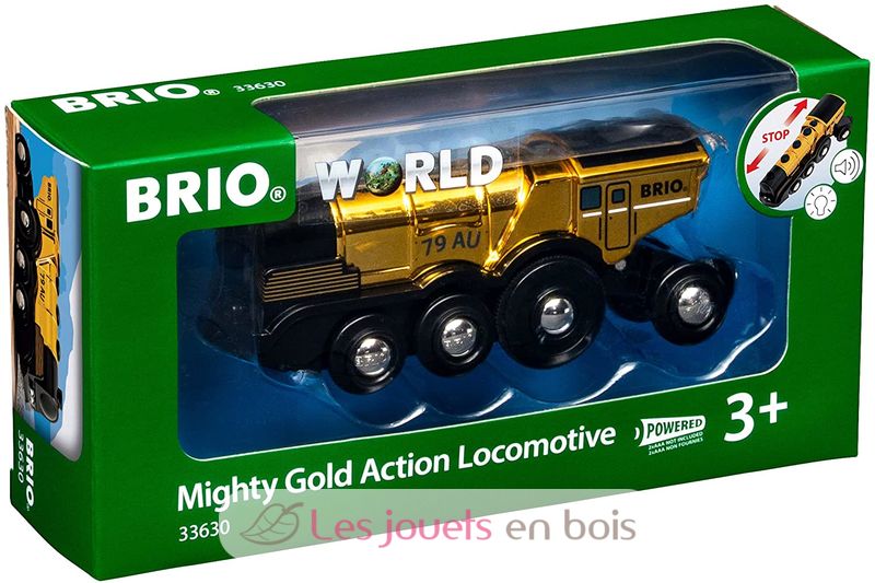 Grande locomotive à piles BRIO. Une locomotive dorée multifonctions ...