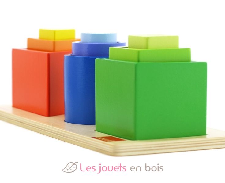 Formes géométriques à empiler et à encastrer- jouet en bois premier age ...
