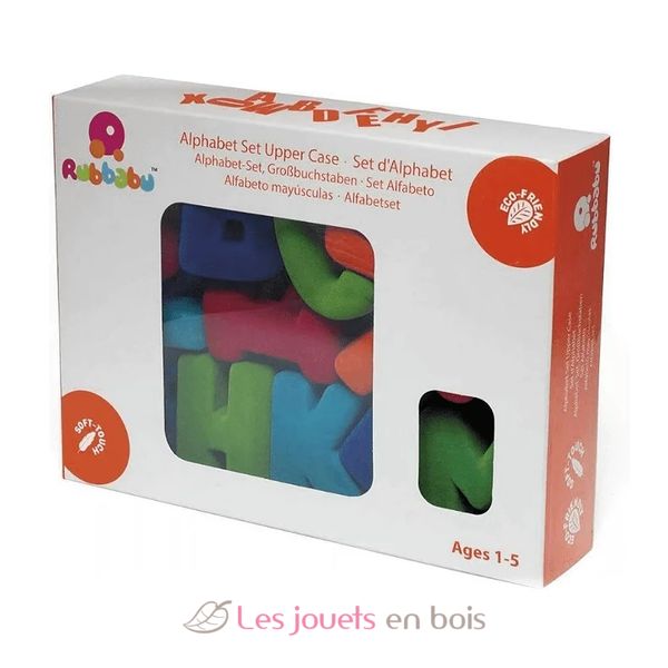 Set d'alphabet majuscule, un jouet ECO FRIENDLY de la marque RUBBABU ...