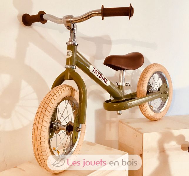 Trybike Draisienne acier vintage vert - vélo sans pédales pour enfant ...